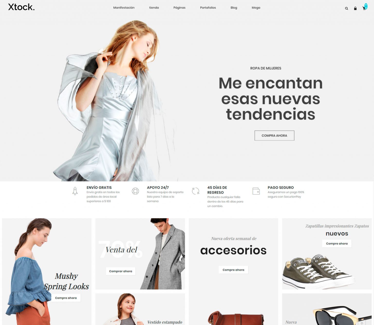 Tienda virtual para moda, m1, ejemplo de página web para moda